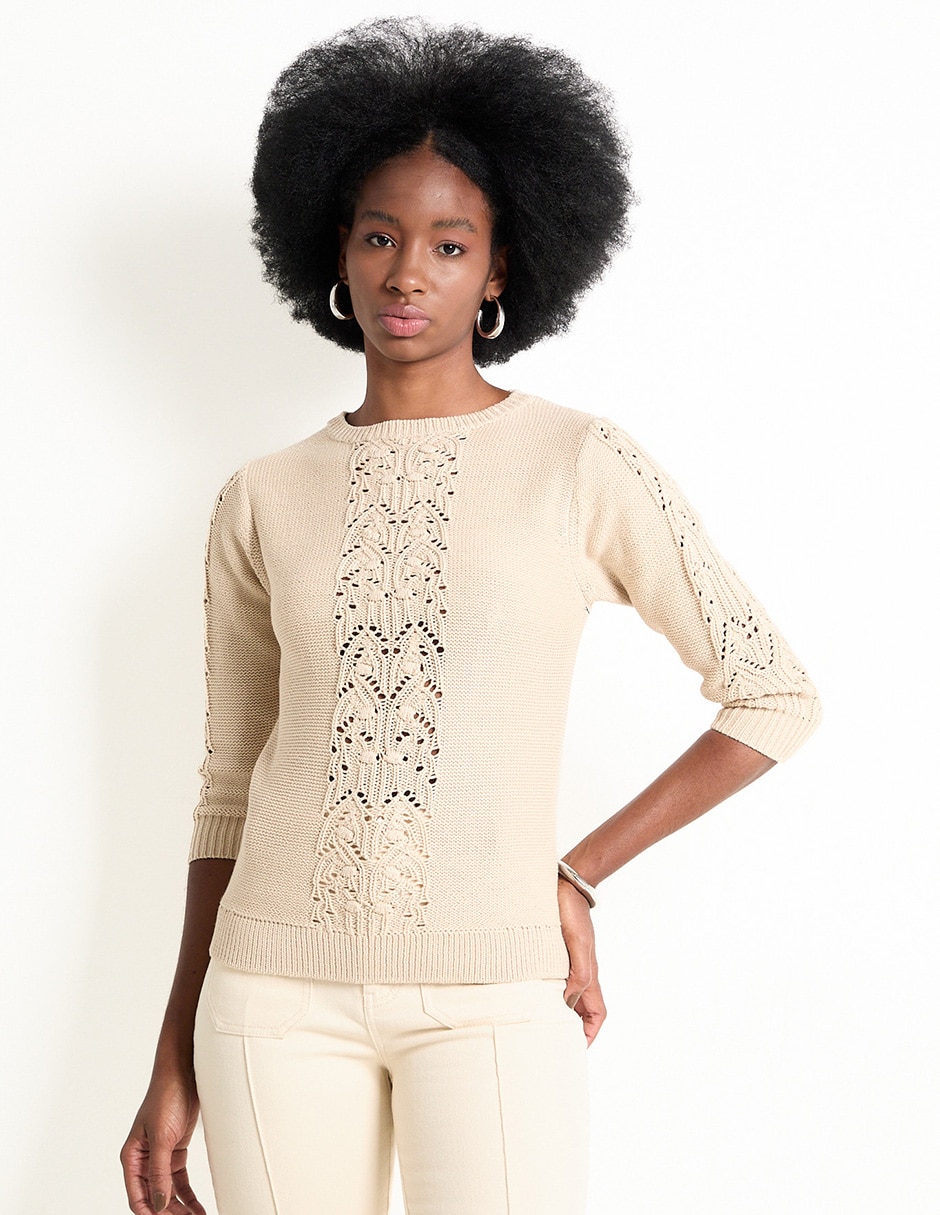 Suéter Week by weekend cuello redondo para mujer