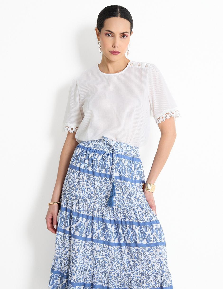 Blusa Week by Weekend manga corta para mujer