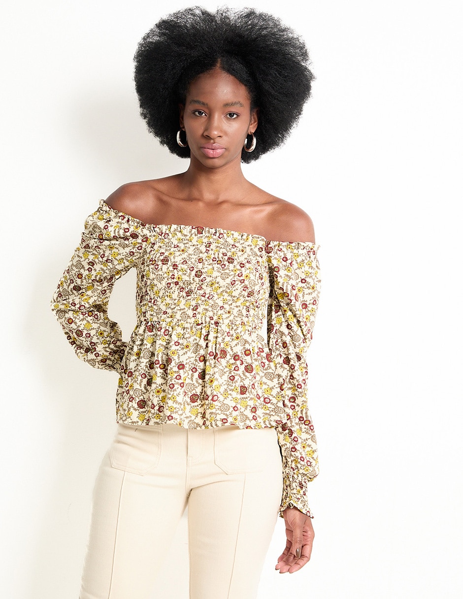 Blusa Week by Weekend manga larga para mujer