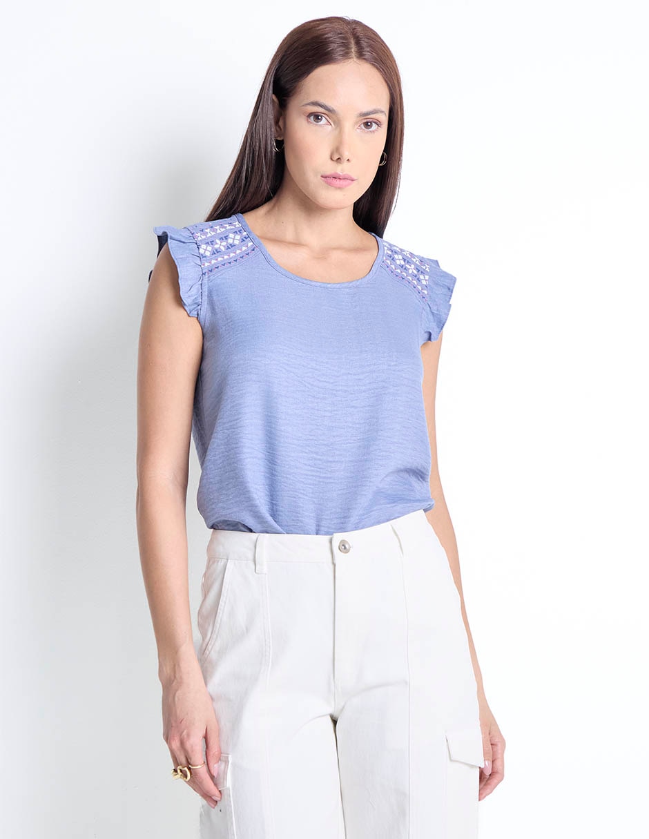Blusa Week by Weekend manga corta para mujer