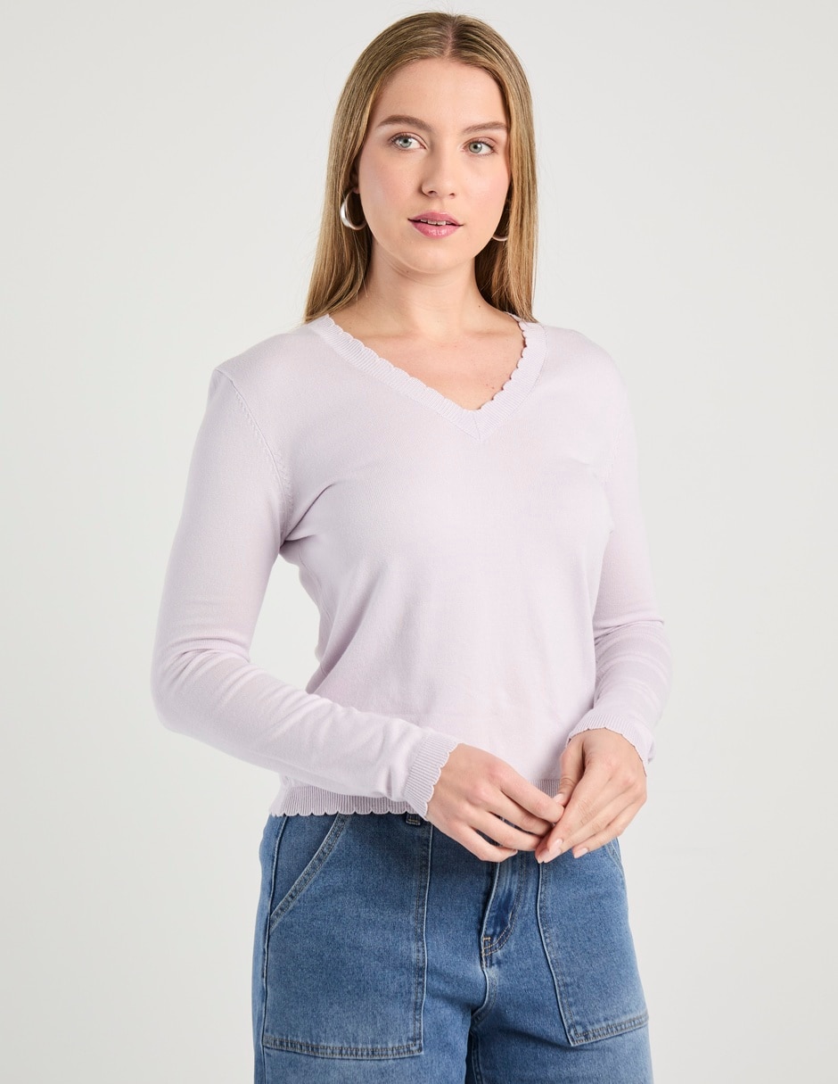 Suéter Week by Weekend cuello V para mujer